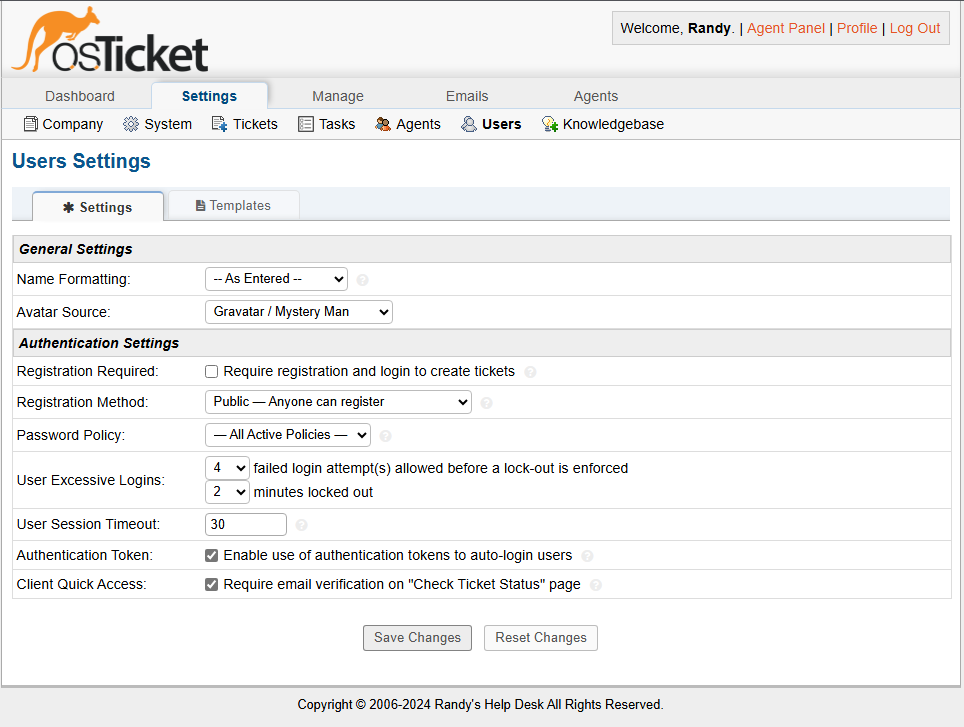 osTicket - Post-Install Configuration | Home
